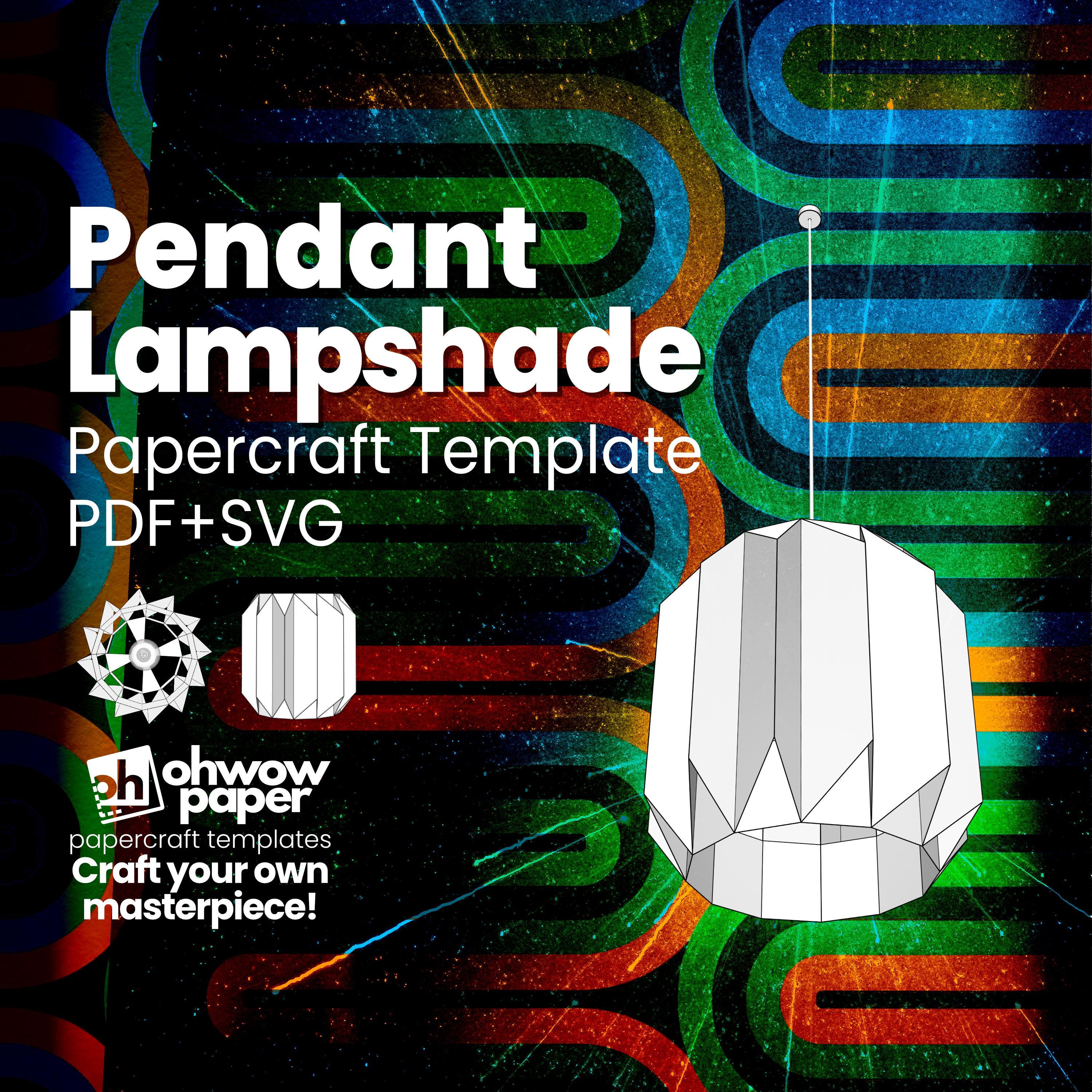 Paper Lampshade. Papercraft Template to Print, in PDF and SVG Download ...