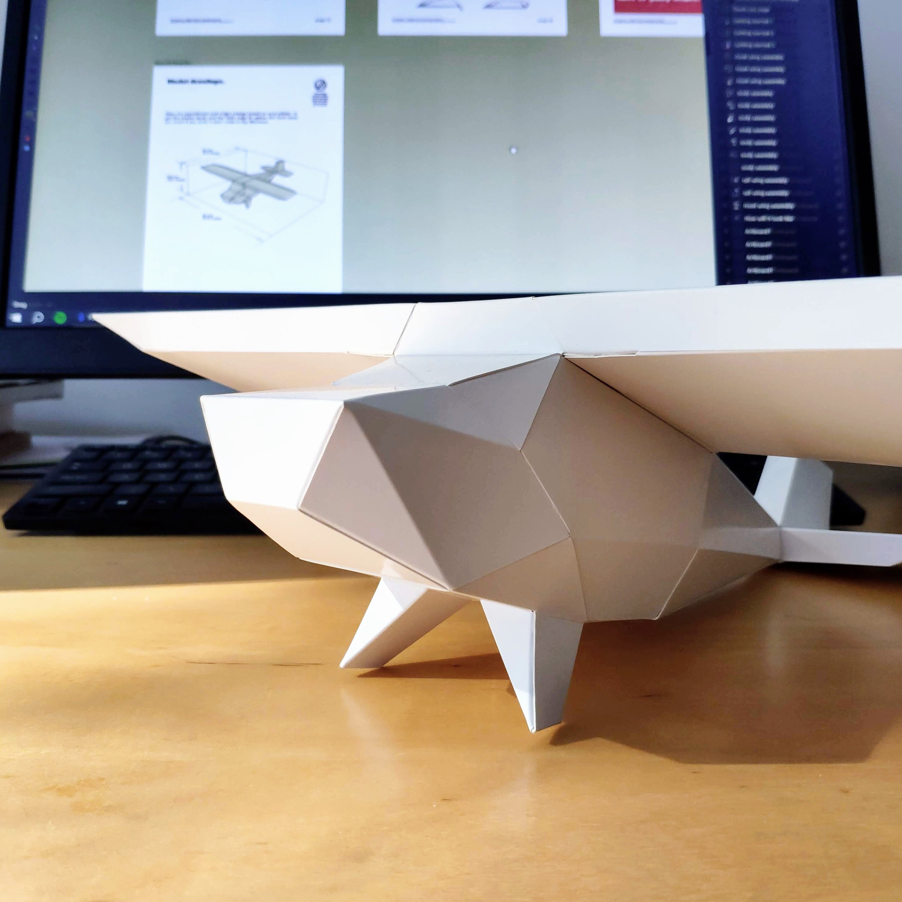 Paper Airplane Template, Papercraft Model (PDF, SVG) DIY Project ...