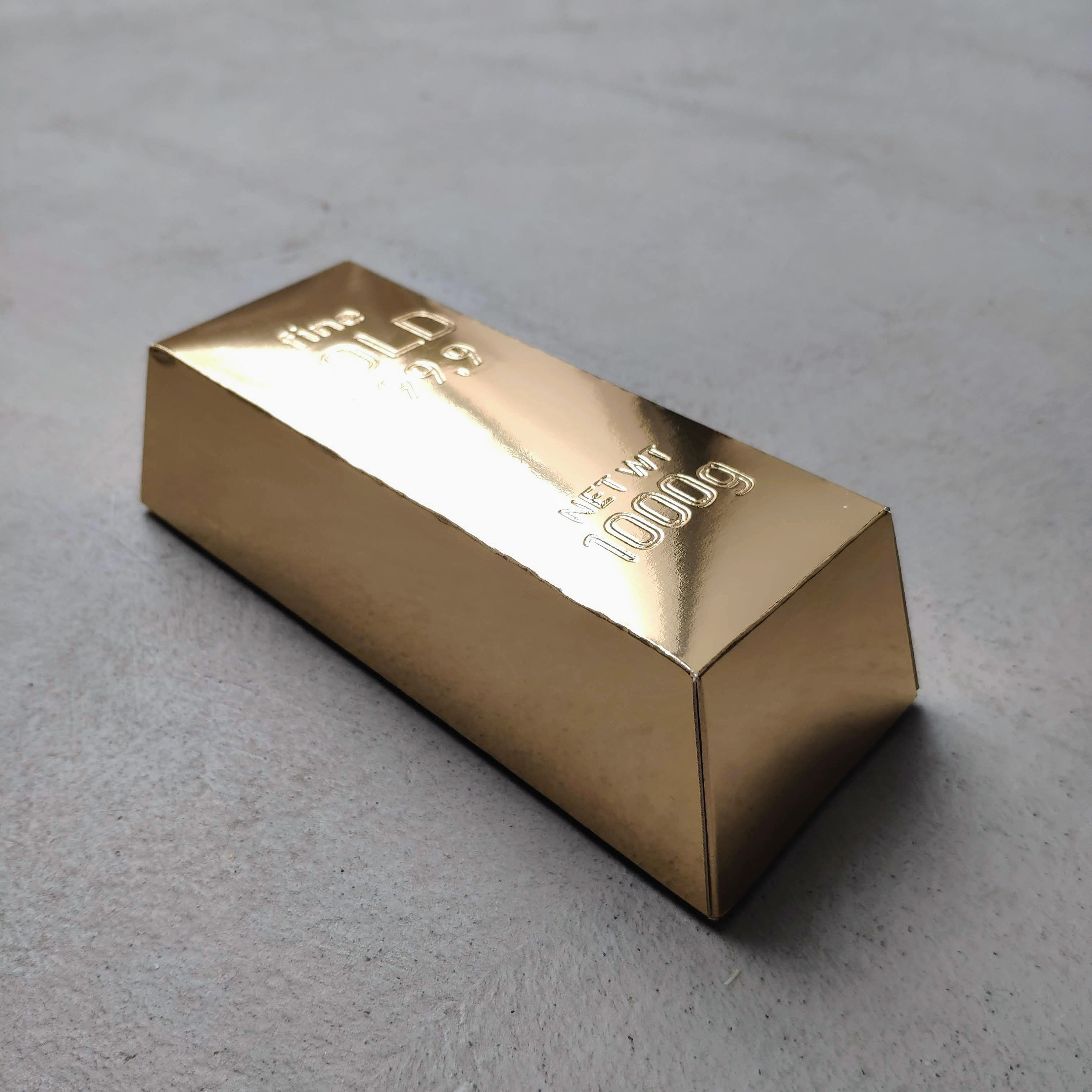 Gold Bar Papercraft Template, Gift Box (PDF + SVG) DIY Project ...