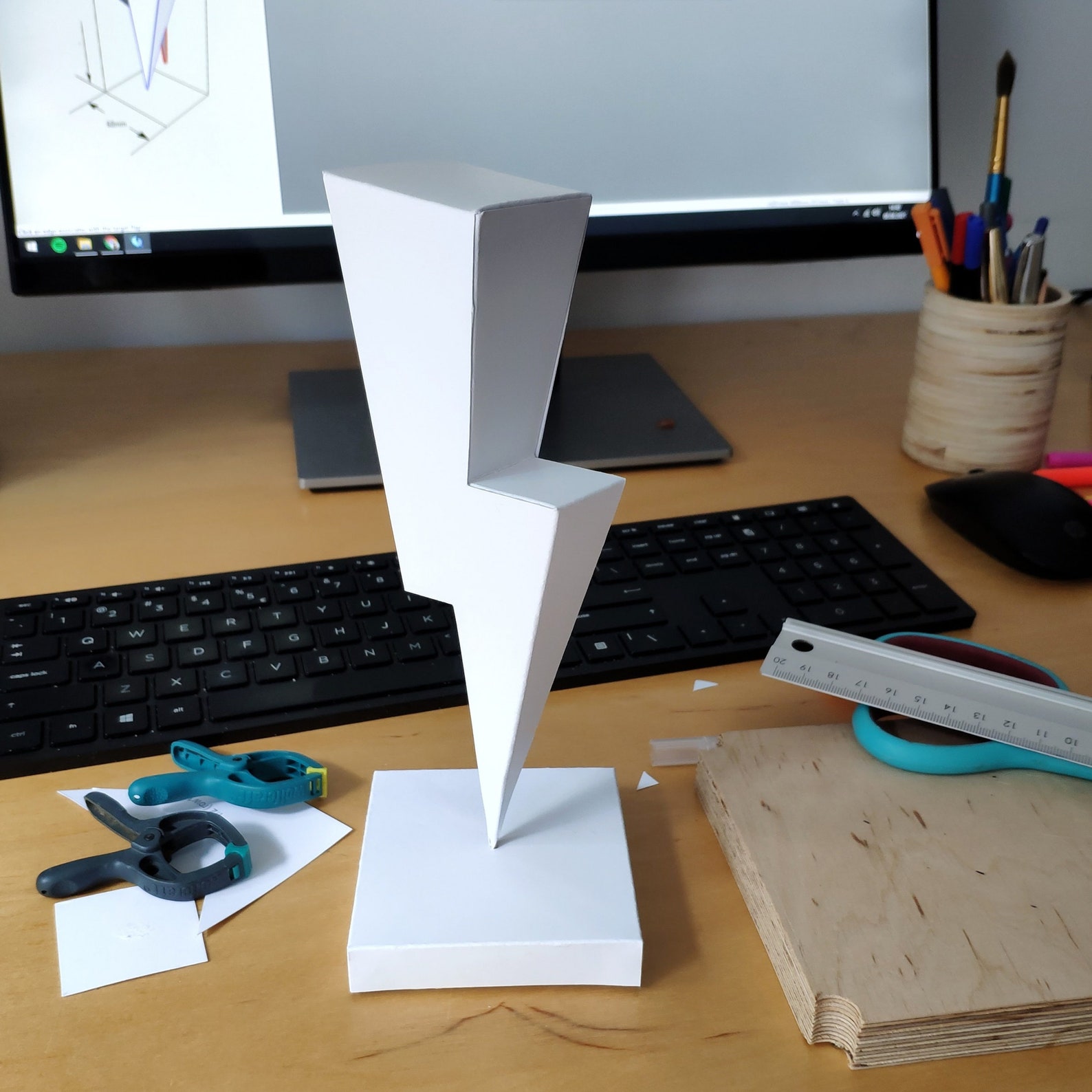 The Lightning Papercraft Template to Print. DIY Project, Crafting Gift ...