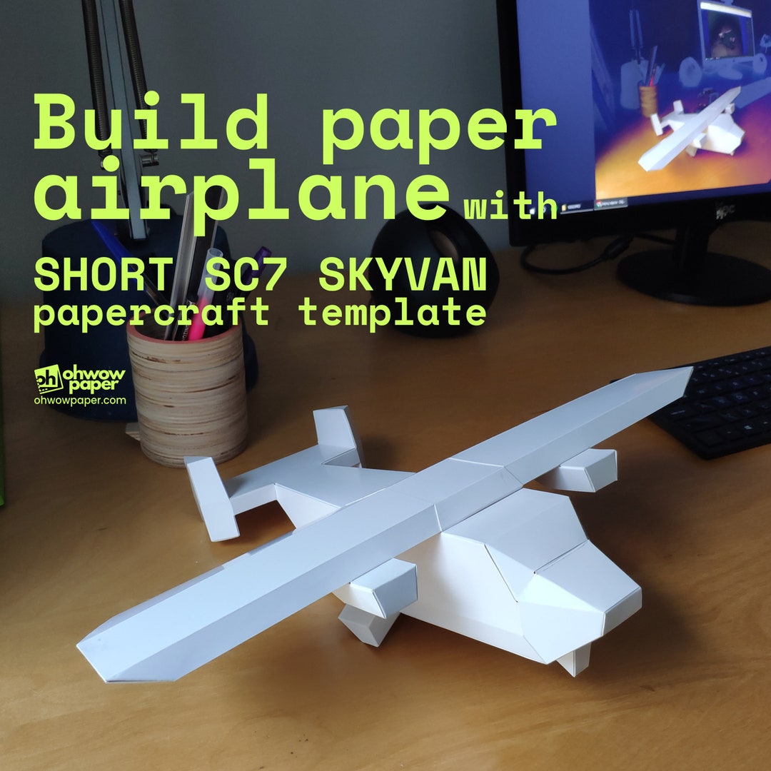 Airplane Papercraft Template. Build Low Poly, 3d Paper Airplane Model ...