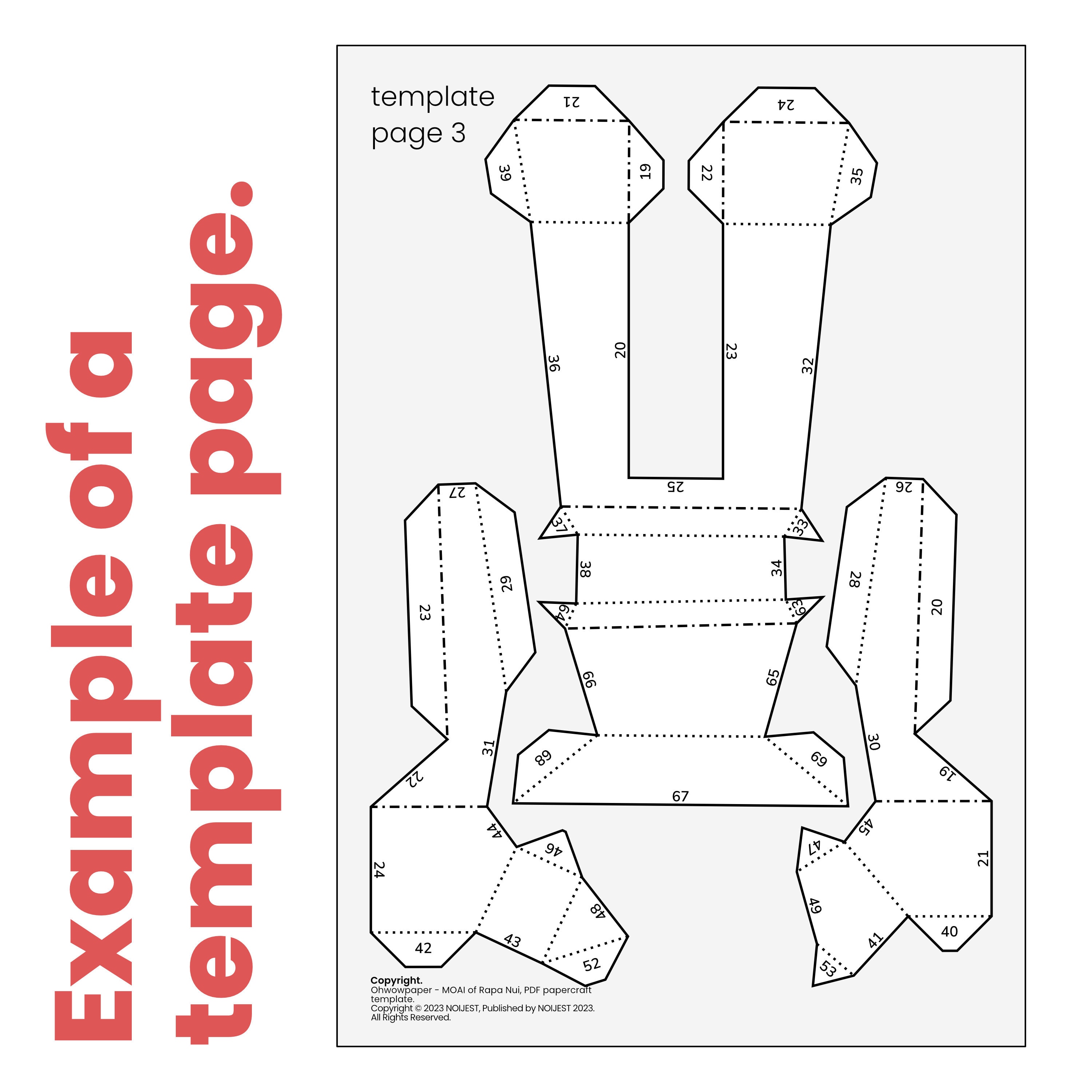 Plantilla de manualidades en papel Moai. Crea tu propia obra maestra de ...