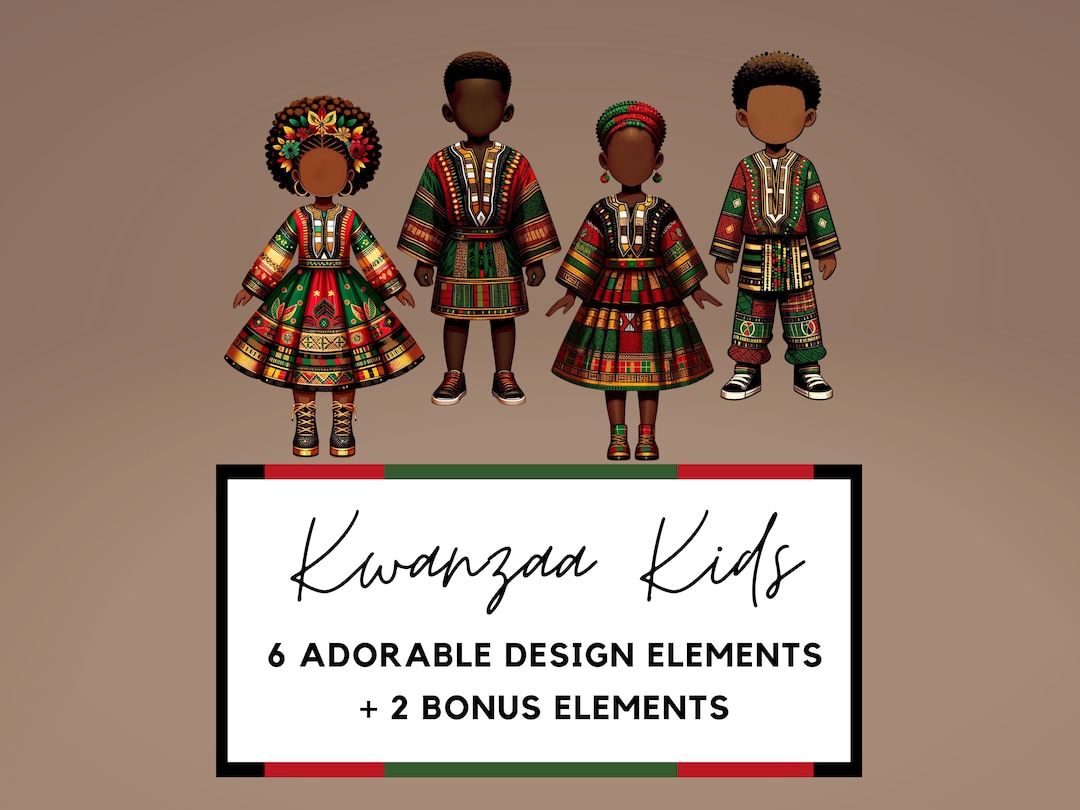 Kwanzaa Kids Clip Art Bundle Diverse African American Children ...
