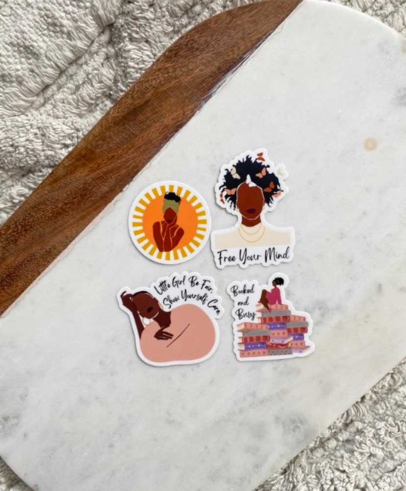 Grand Rising Black Girl Sticker | Waterproof Vinyl Sticker | Water ...