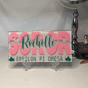 Sorority Plaque, Custom Name Sign, Sorority Gift, Crossing Gift, Line ...