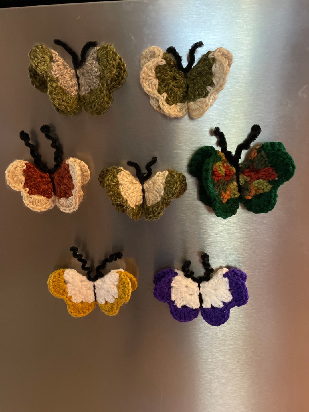 Hand Crocheted Butterfly Magnets-7 - Etsy