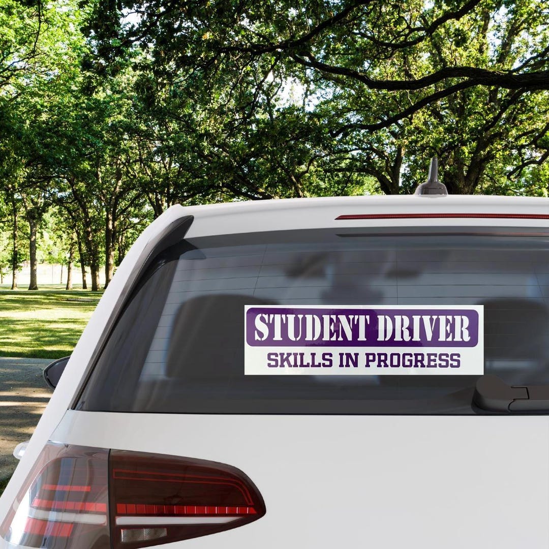 Student Driver Skills in Progress Bumper Sticker - Etsy