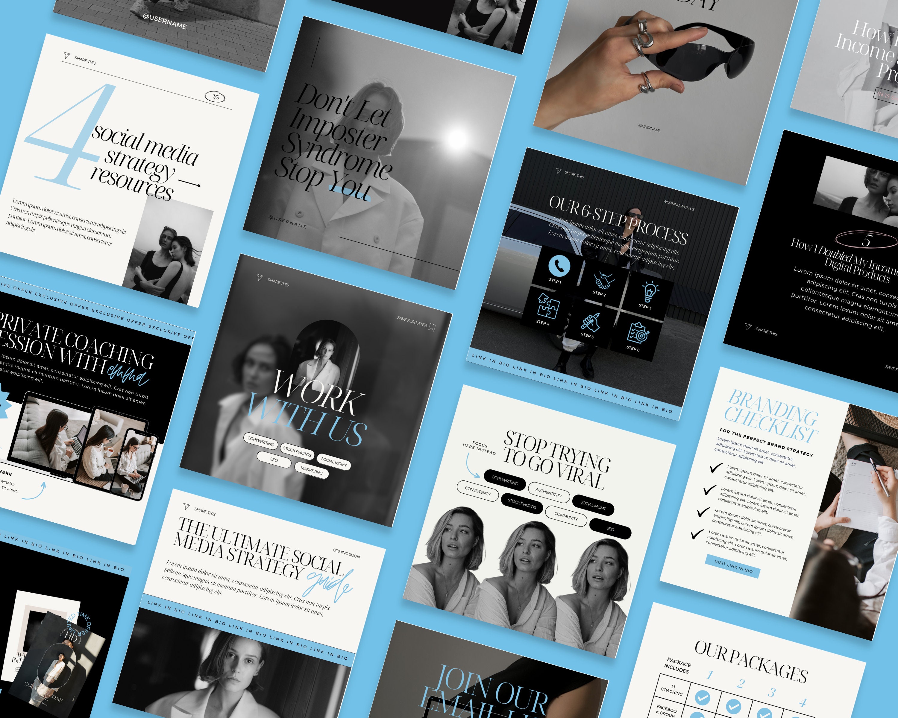 Minimalist Instagram Post Templates, Canva Editable (digital Download ...