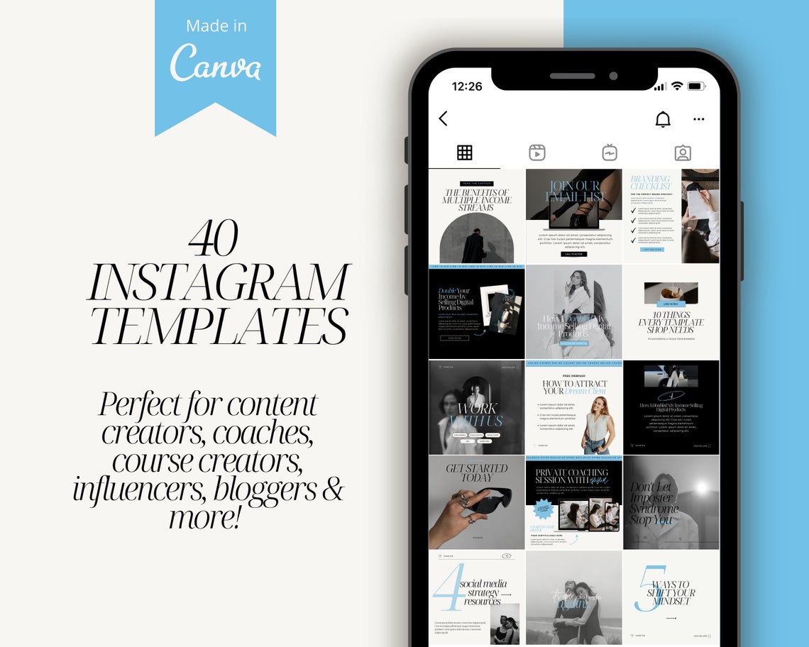 Minimalist Instagram Post Templates, Canva Editable (digital Download ...