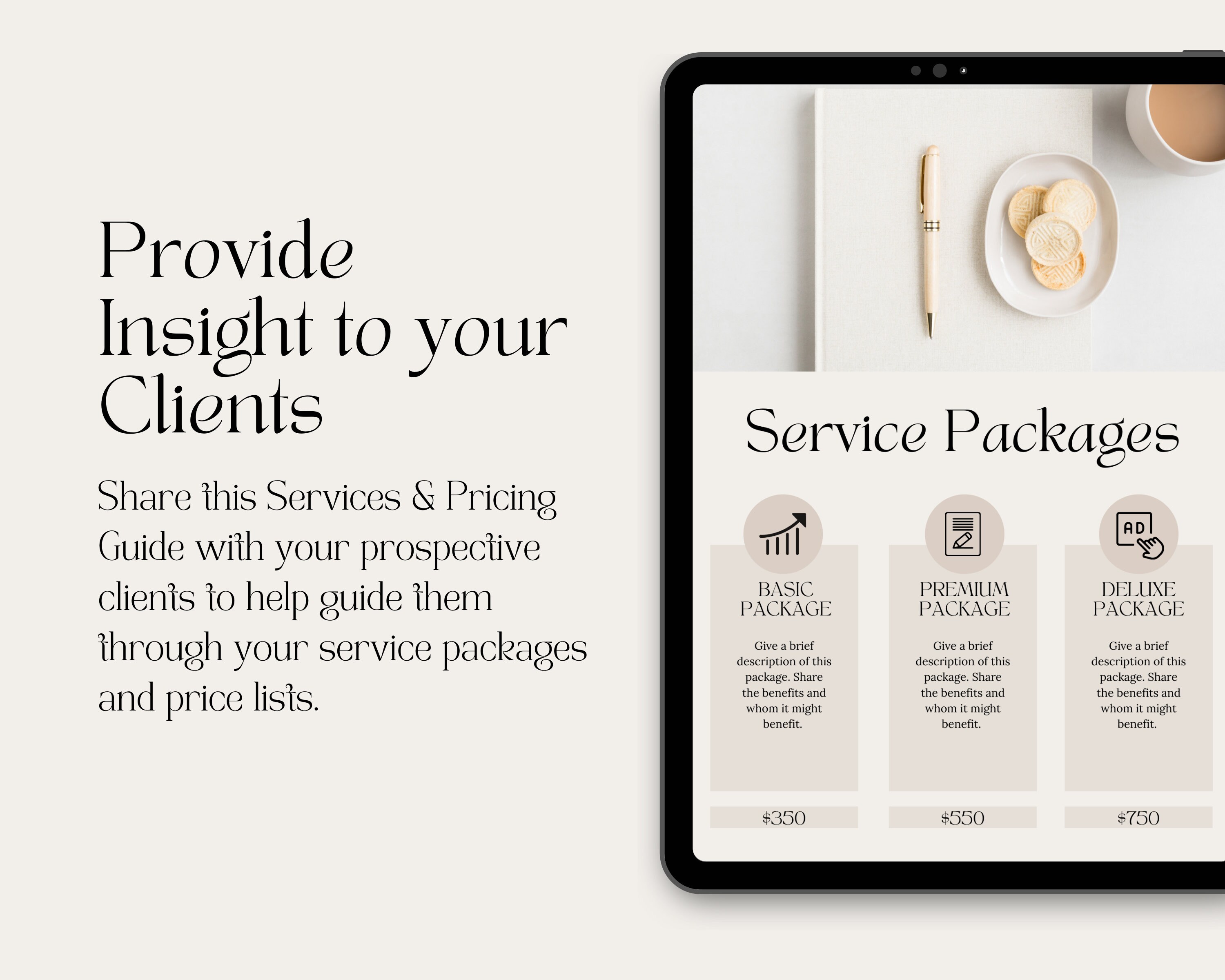 Services and Pricing Guide Template, Editable Canva Template for ...