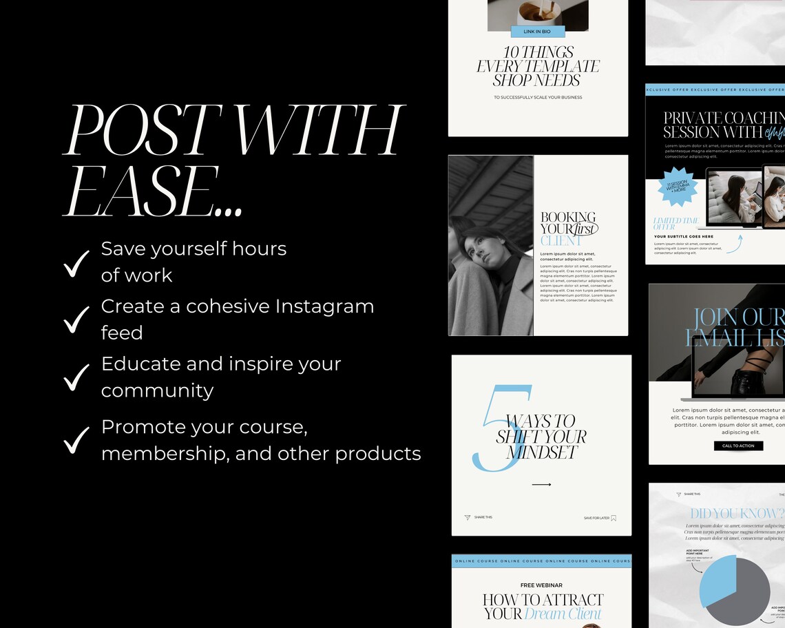 Minimalist Instagram Post Templates, Canva Editable (digital Download ...
