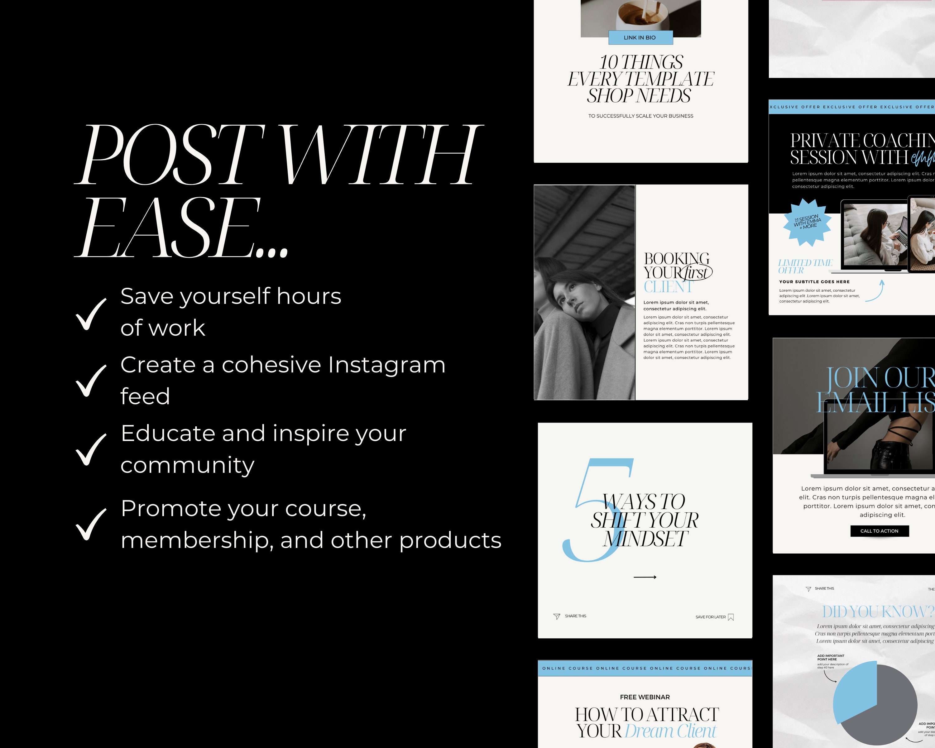 Minimalist Instagram Post Templates Modern Instagram - Etsy