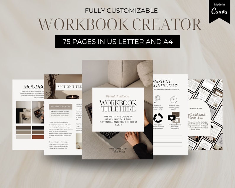 Aesthetic Workbook Template, Masterclass Lead Magnet, Coaching Workbook ...