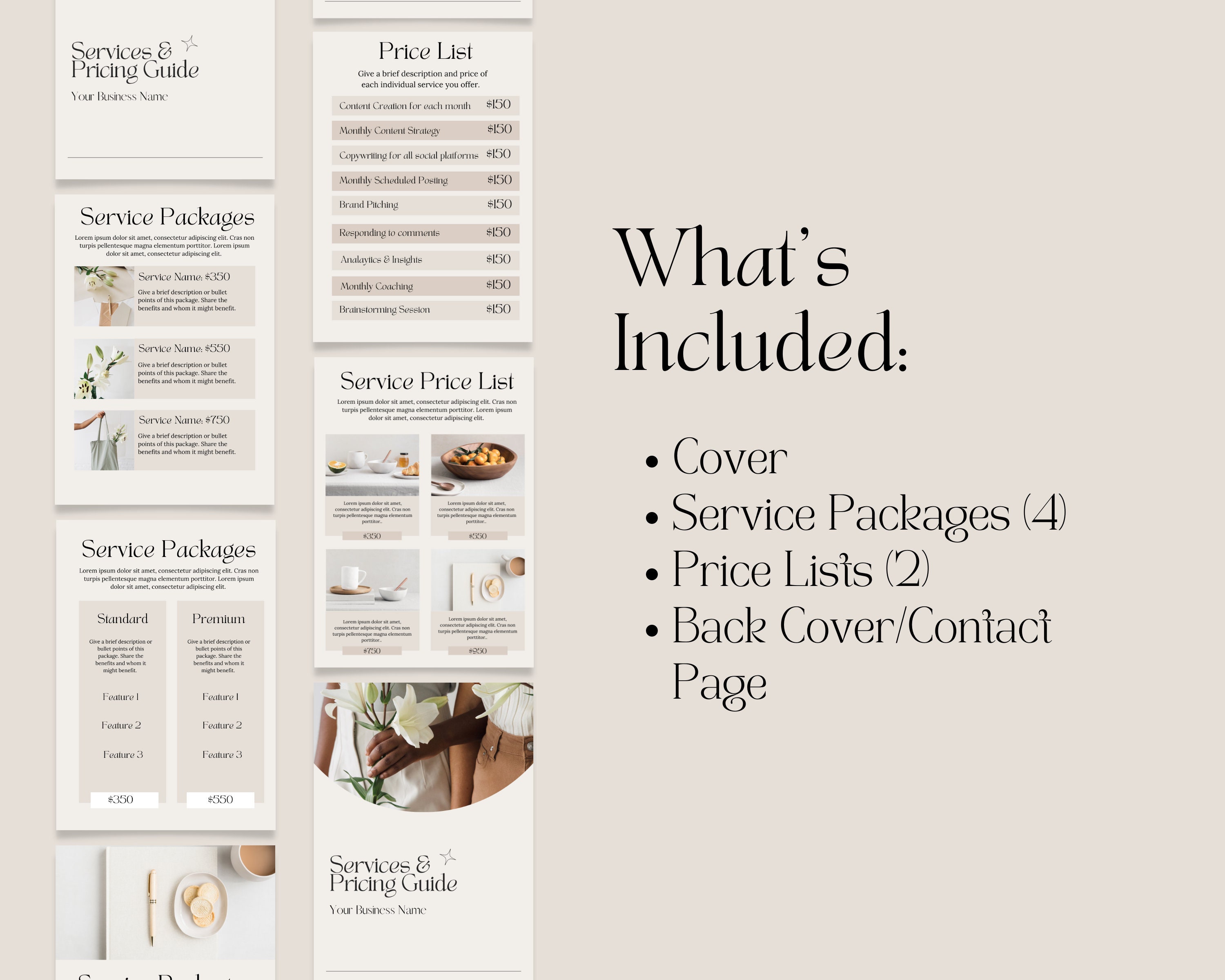 Services and Pricing Guide Template, Editable Canva Template for ...