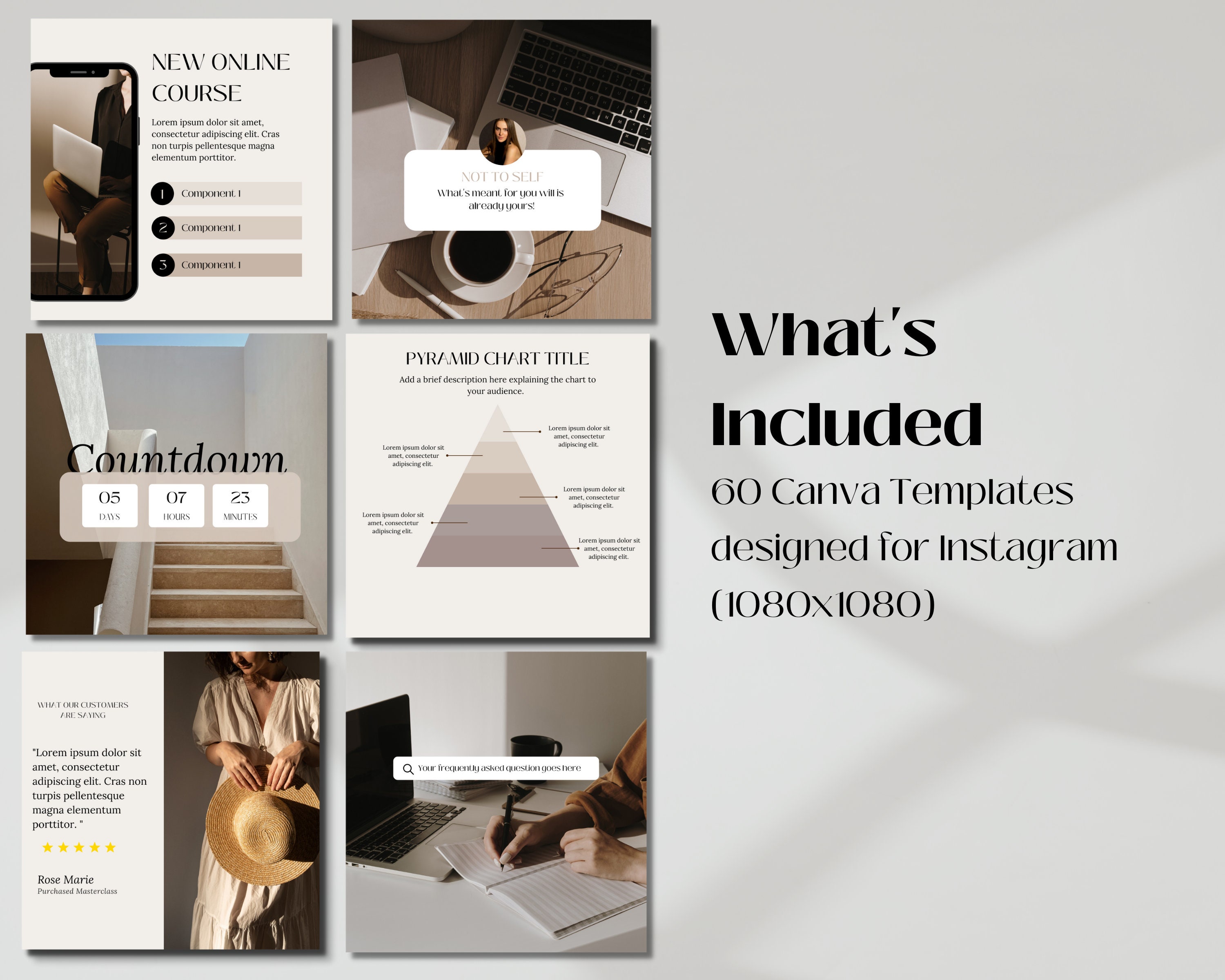 60 Instagram Templates | Instagram Posts for Course Creators, Bloggers ...