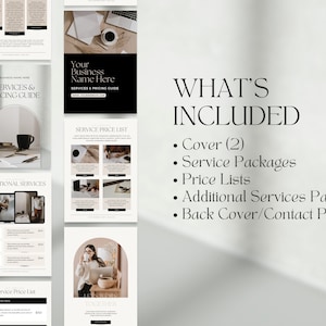 Editable Services Pricing Guide Template, Canva (A4) - Etsy