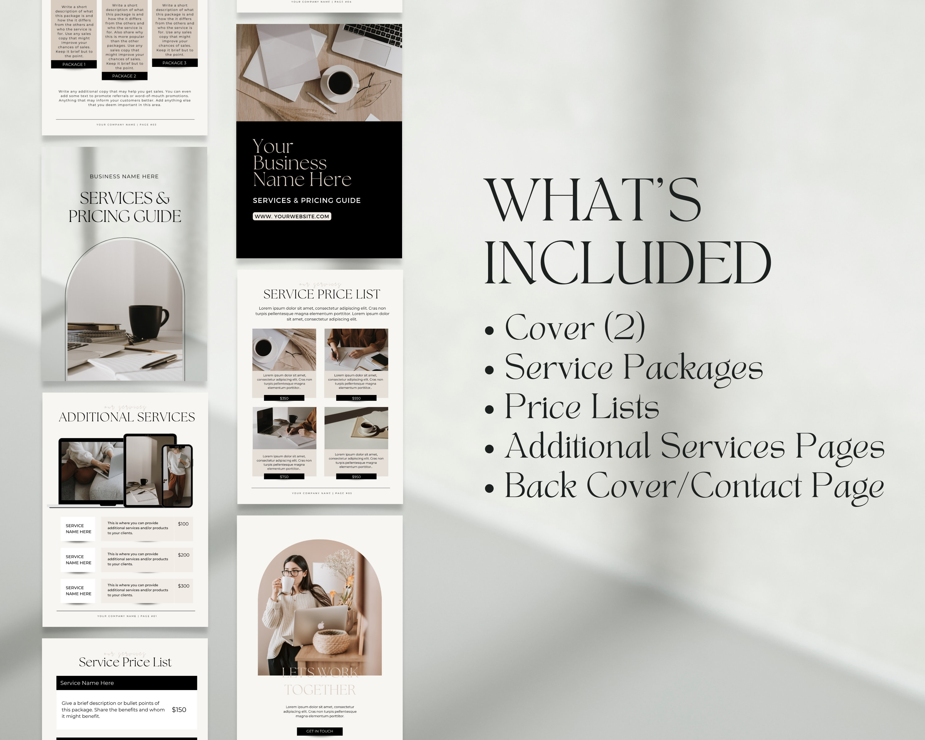 Editable Services Pricing Guide Template, Canva (A4) - Etsy