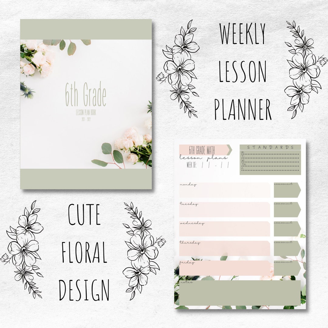 Editable and Printable Weekly Lesson Planner Canva Template for ...