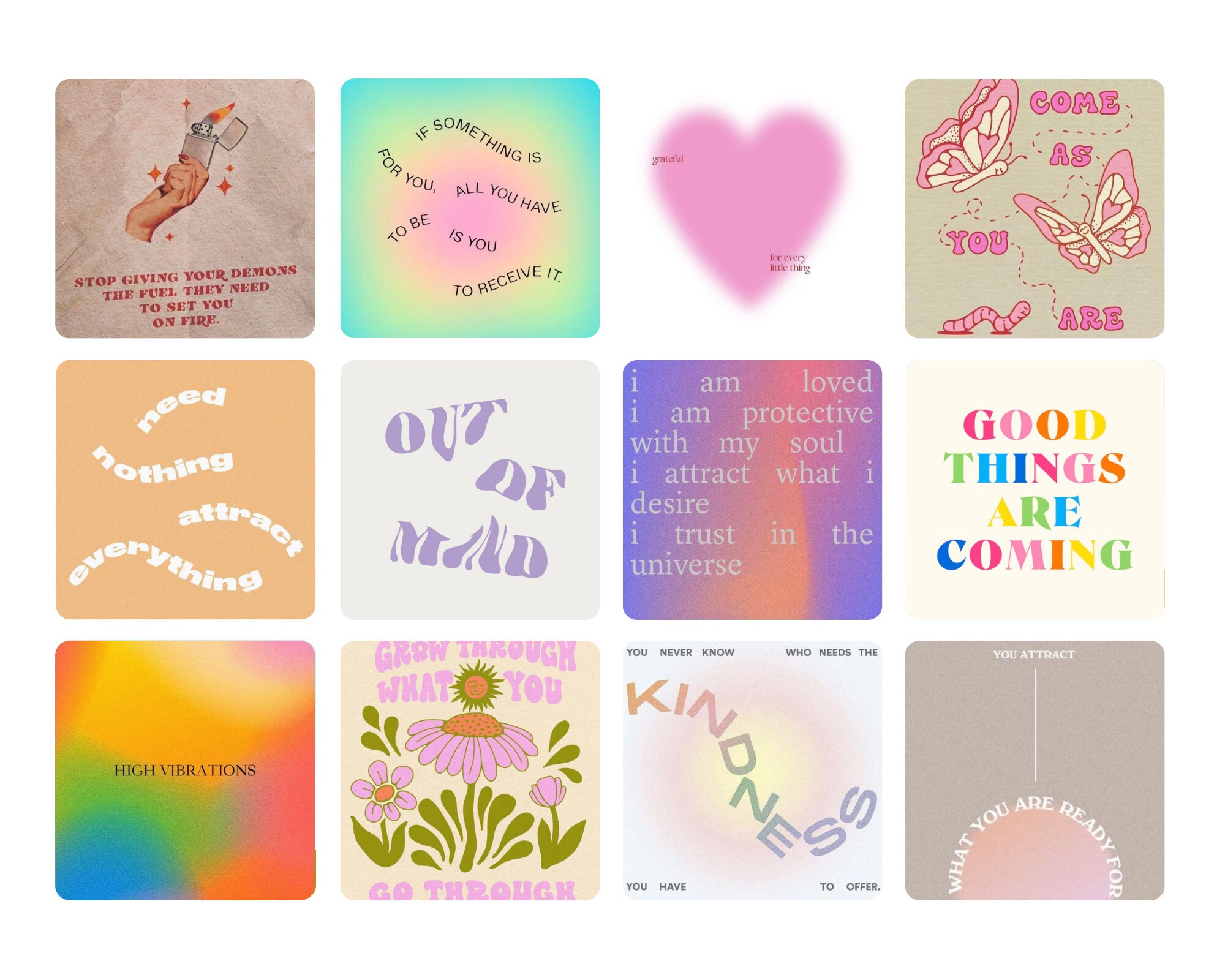 Self Love Club Square PHYSICAL Photo Pack 50 Ct. Aesthetic Wall Prints ...
