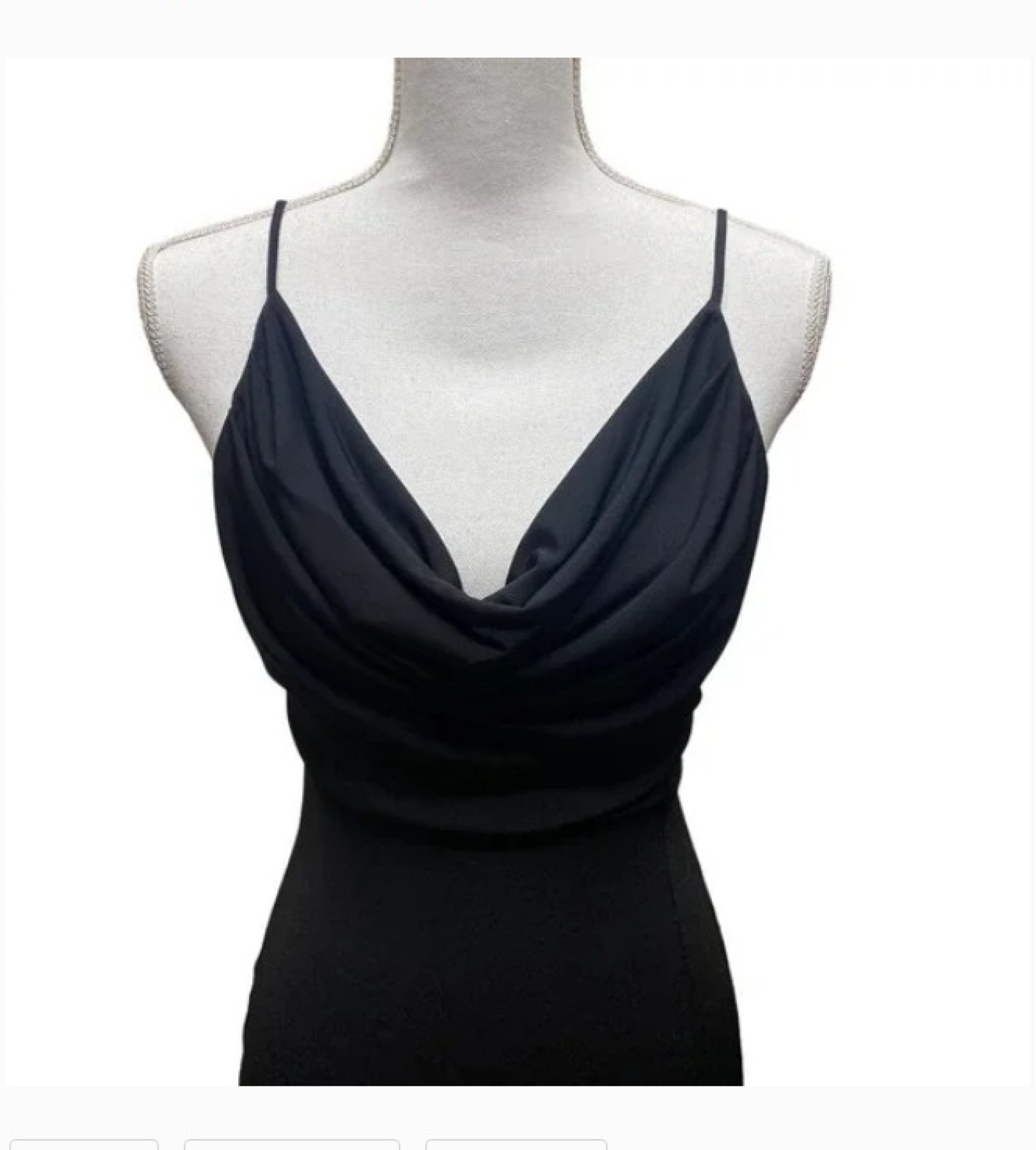 Black Cowlick Neck Strappy Open Back Mid-length Sexy Dress by - Etsy