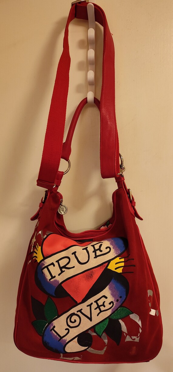 Ed Hardy Vintage Red Suede Leather Skull Graphics Sho… - Gem