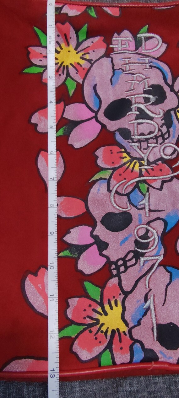 Ed Hardy Vintage Red Suede Leather Skull Graphics Sho… - Gem