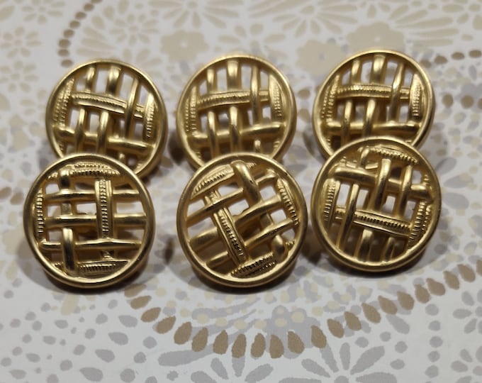 Vintage Gold Basket Weave Shank Style Buttons Set of 6 - Etsy