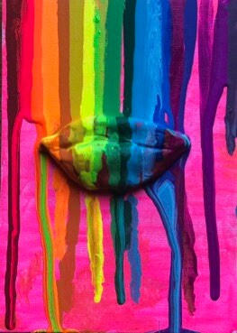 Rainbow Clay Lips Art - Etsy