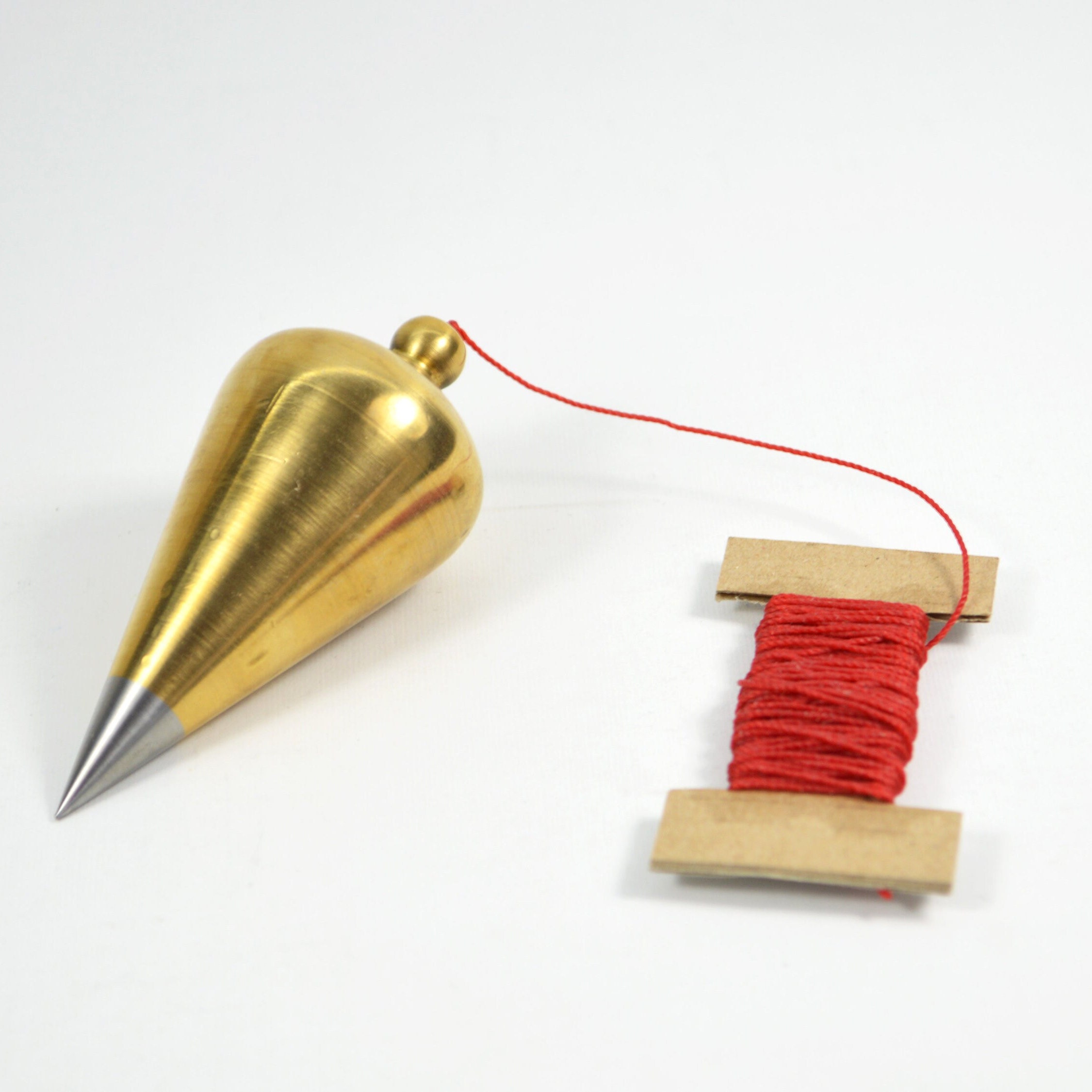 Bronze Plumb Bob With Steel Tip Plumb Bob With Red Waxed Thread Mason's ...