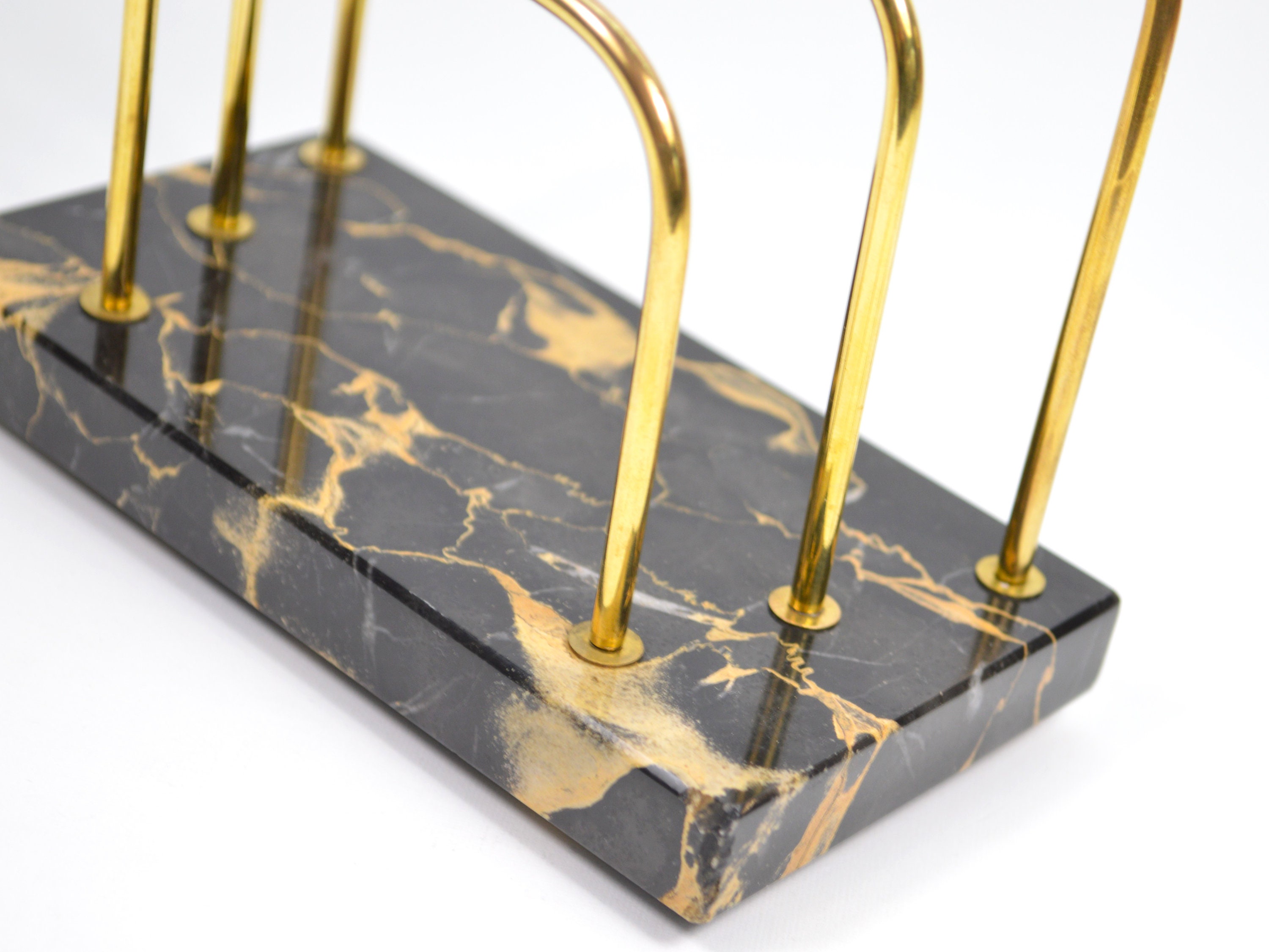 Black Marble Desk Accessory Marble Desk Set Black Stone Letter Holder ...