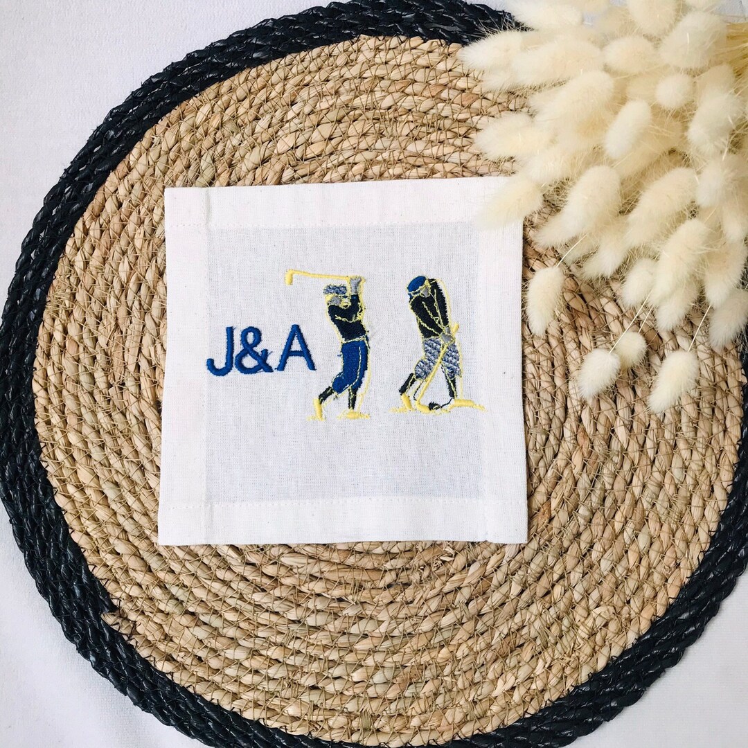 Custom Golf Themed Linen Cocktail Napkin Golfer Gifts Gift for the ...