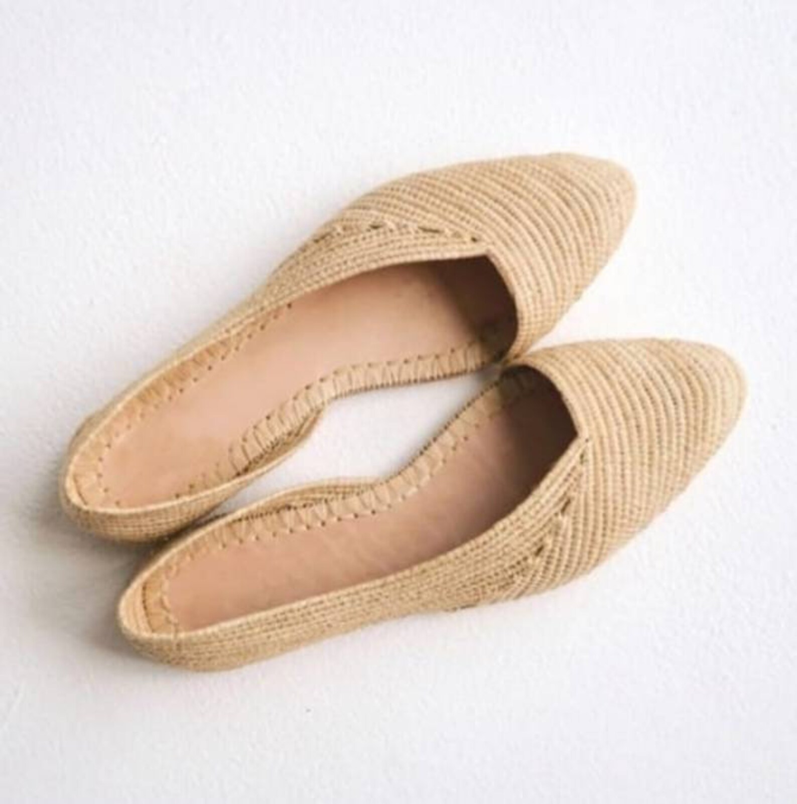 Moroccan Handmade Shoes Made of Natural Raffia and Soles Real - Etsy