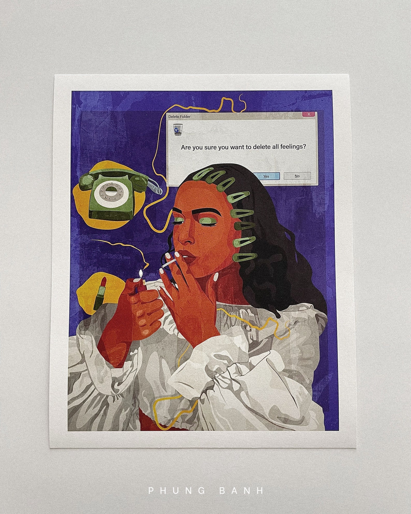 Overwhelming Feelings Art Print Woman Illustration Retro | Etsy