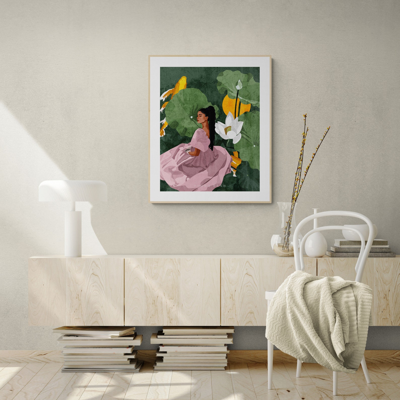 Bloom With Grace Art Print Woman Illustration Nature Art - Etsy