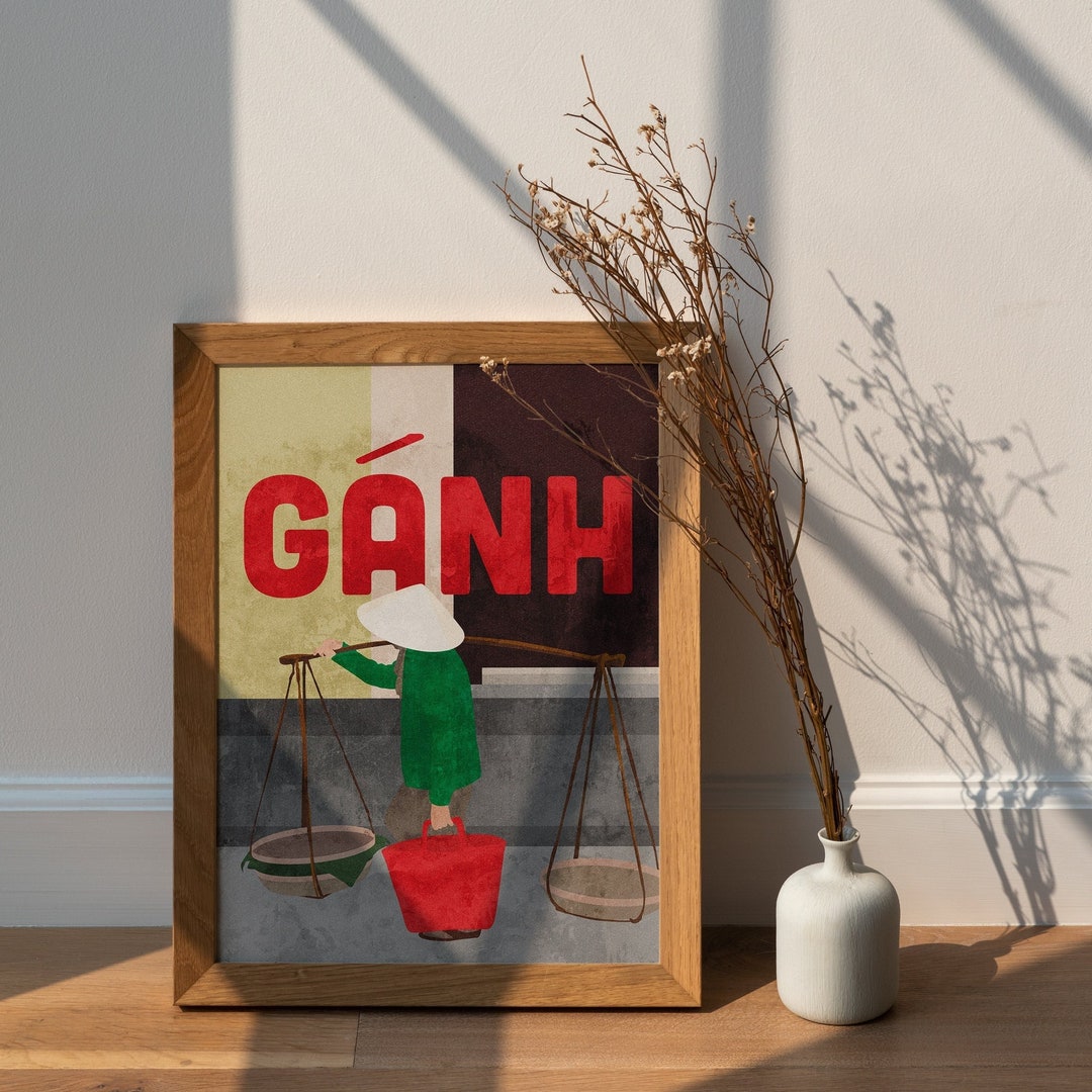 Vietnamese Culture Art Print, Vietnam Gánh Art Print, Vietnamese Woman ...