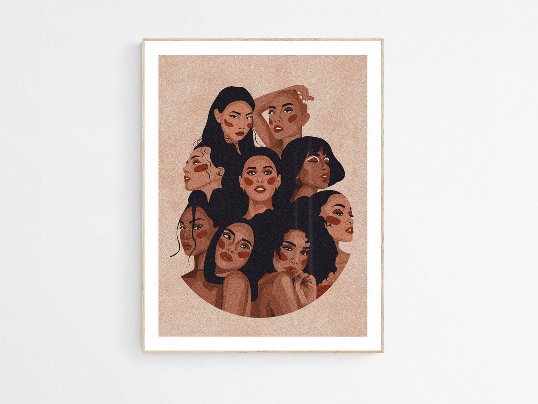 Women of Color Empowerment Art Print: Culture Illustration for Wall ...