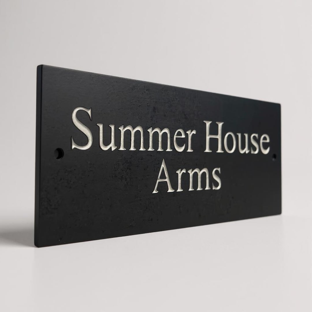 House Sign Engraved Slate Number Personalised Signs (12”x4”) - Etsy UK
