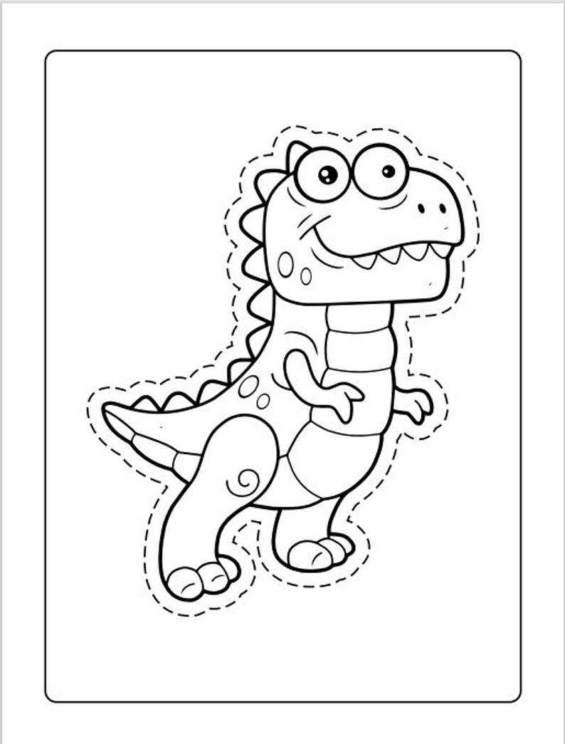 Dinosaur Cutting Practice Sheets | Etsy
