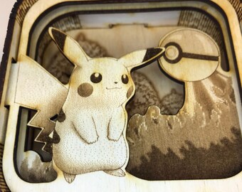 Pikachu Shadow Box - Etsy