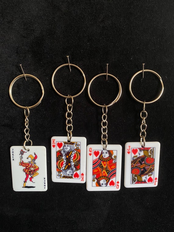 Handmade Playing Card Keyrings King Queen Jack Joker - Etsy