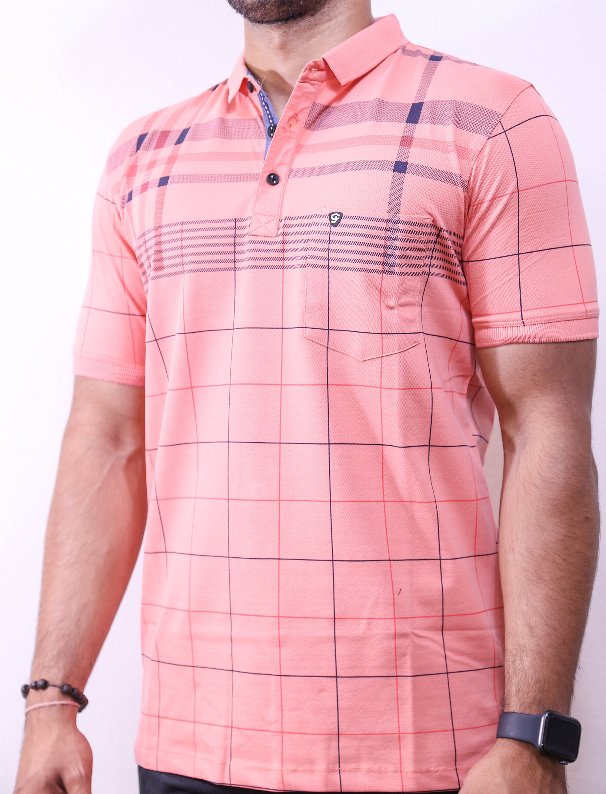 Check T-shirt Collar T-shirt Office Wear - Etsy