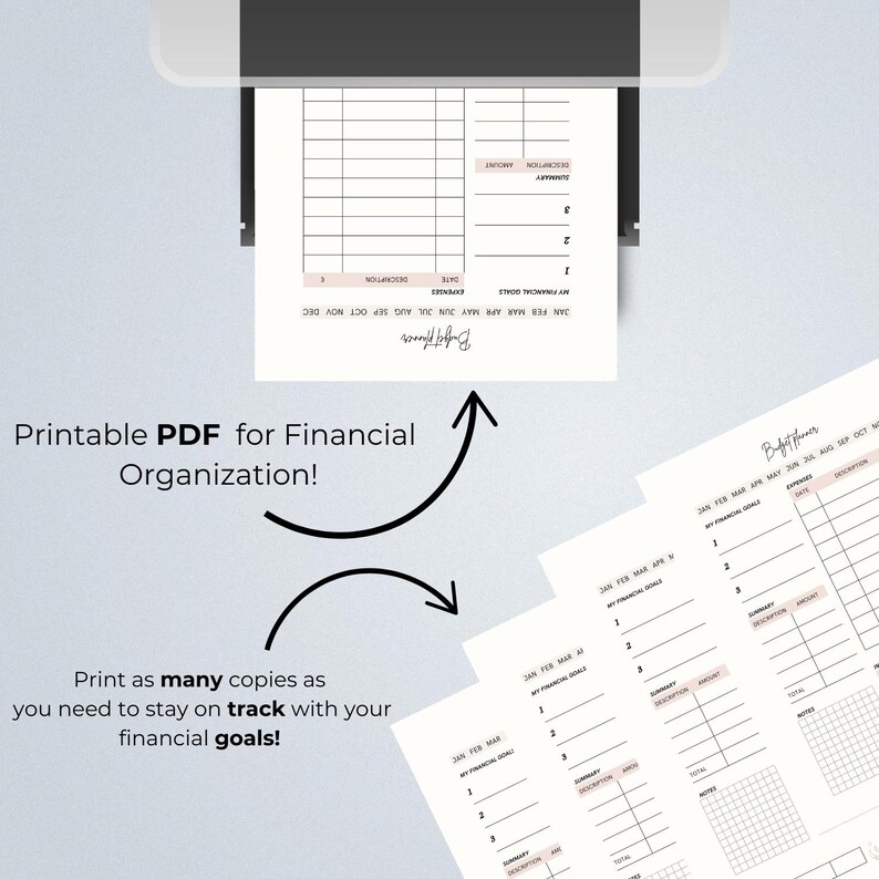 Printable Monthly Budget Planner Digital Budget Template Financial ...