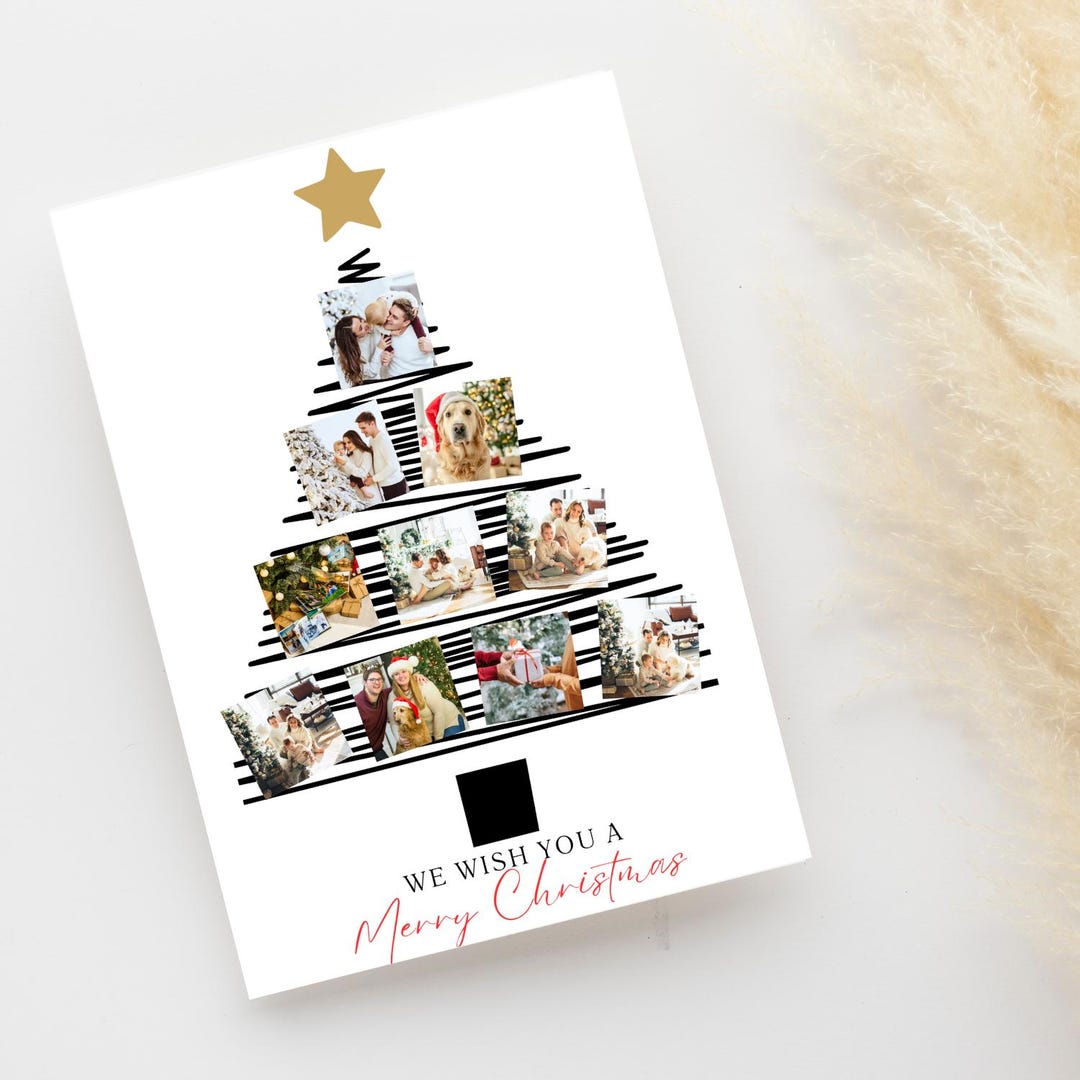 Collage Holiday Family Tree Christmas Photo Card Christmas Photo Card ...