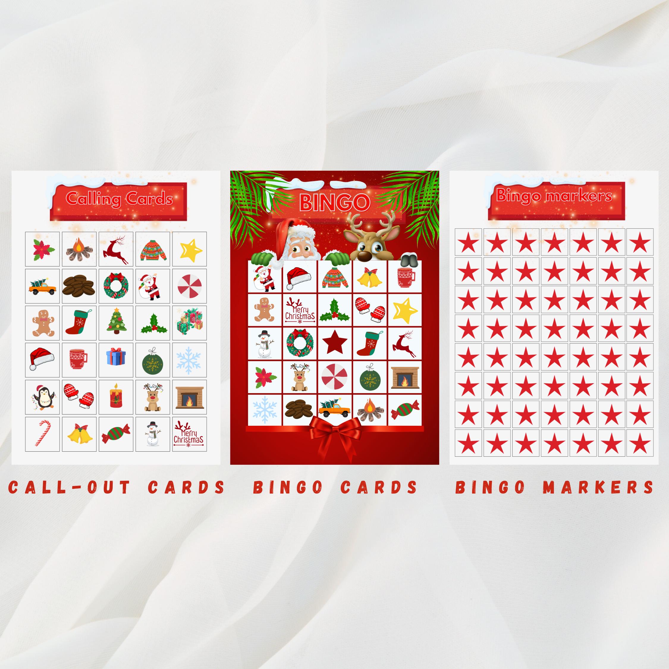 30 Christmas Bingo Cards Unique Bingo Design Includes Call-out Cards ...