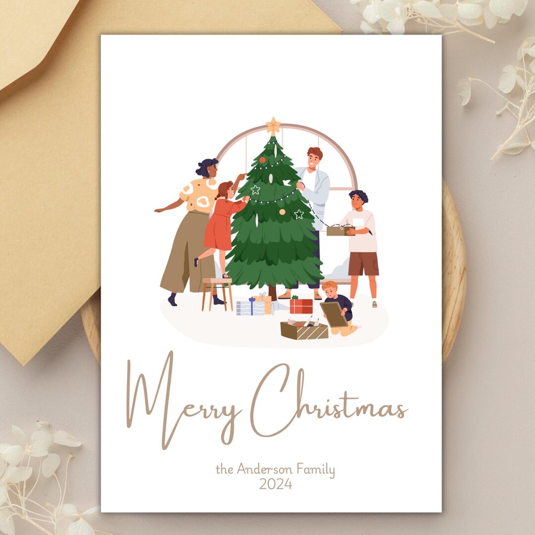 Family Christmas Card Custom Editable Holiday Greeting Card Template ...