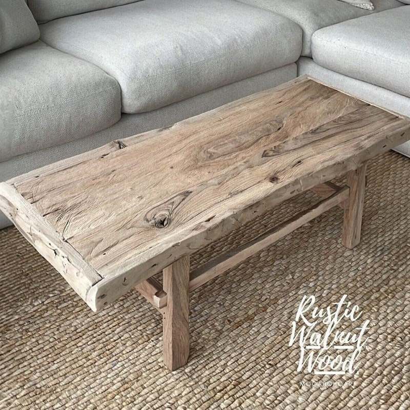 Bleached Wood Coffee Table - Etsy