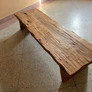 Rustic Low Coffee Table , Dining and Coffee Table , Live Edge Table ...