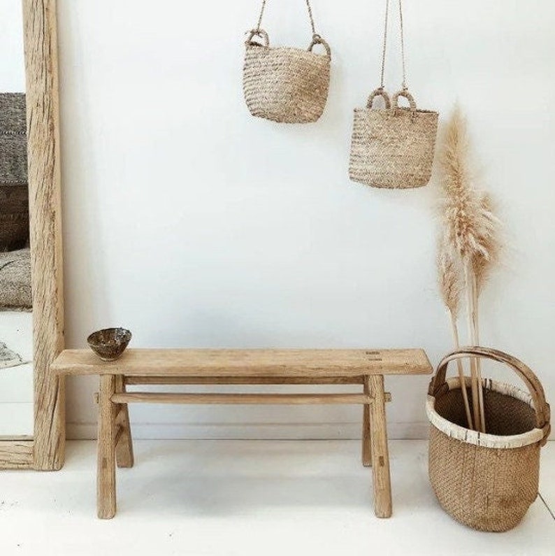 Rustic Wooden Bench Narrow Side Table Bedside Table Narrow - Etsy