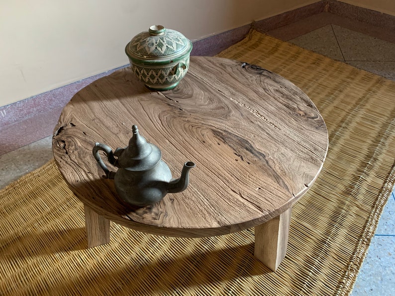 Round Wood Coffee Table Rustic Coffee Table Farmhouse Edge - Etsy