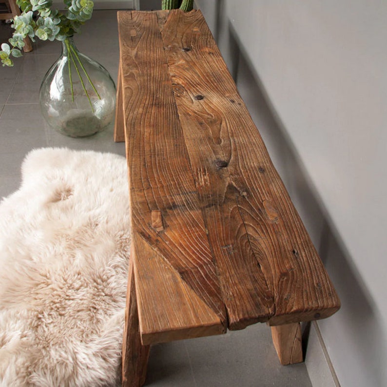 Rustic Wooden Bench Narrow Side Table Bedside Table Narrow - Etsy